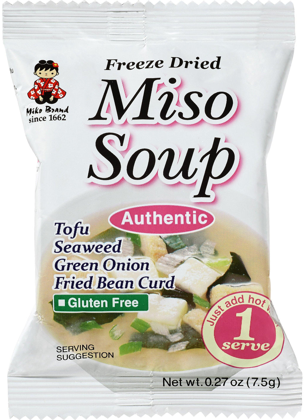 Miko Brand Authentic Freeze Dried Instant Miso Soup One Serving Packag ...