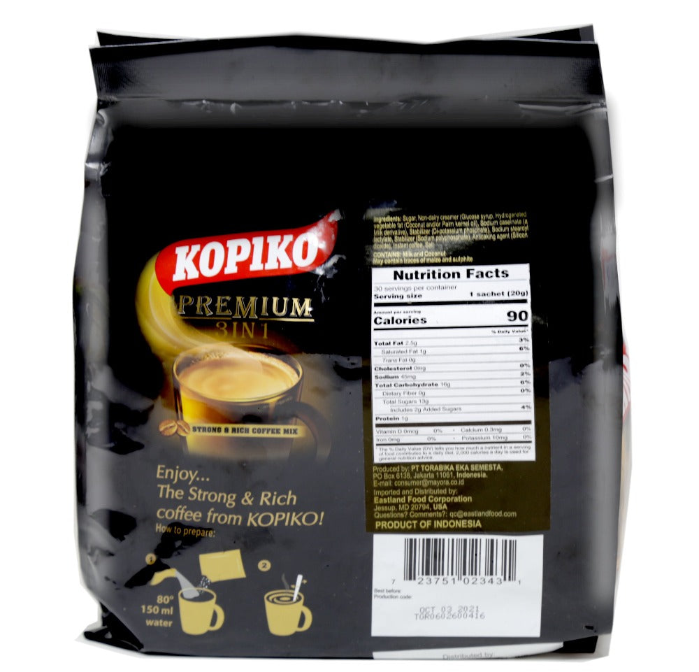 Kopiko Instant Premium 3 in 1 Coffee with Non Dairy Creamer and Sugar ...