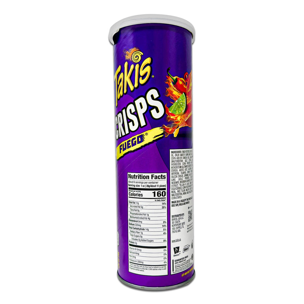 TAKIS Potato Crisps Fuego Hot Chili Pepper and Lime Artificially Flavo ...