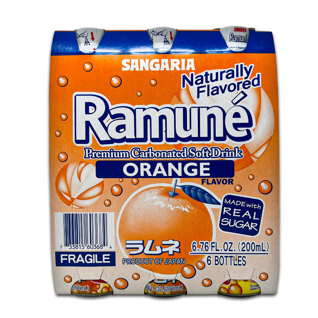 Sangaria RAMUNE Premium Soda, O-MAZING Orange Flavor, 6 Bottles, 6.76 ...